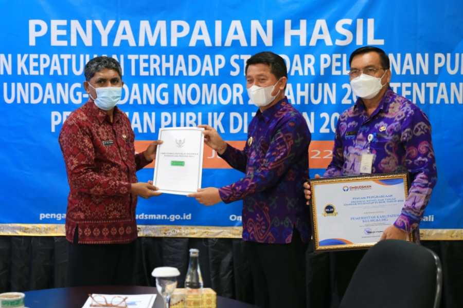 Klungkung Raih Peringkat Zona Hijau, Predikat Kepatuhan Tinggi Standar Pelayanan Publik 2021 ...