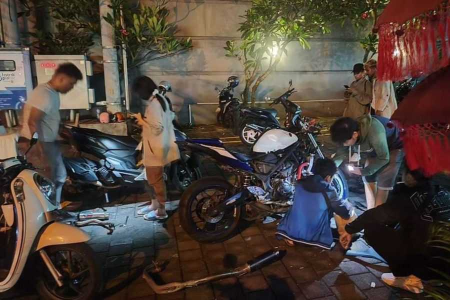 Belasan Motor Knalpot Brong Terjaring di Sanur | BALIPOST.com
