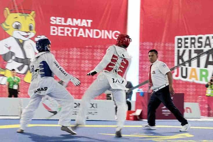 Jabar Tumbangkan Bali di Final Taekwondo -87 Kg Putra | BALIPOST.com